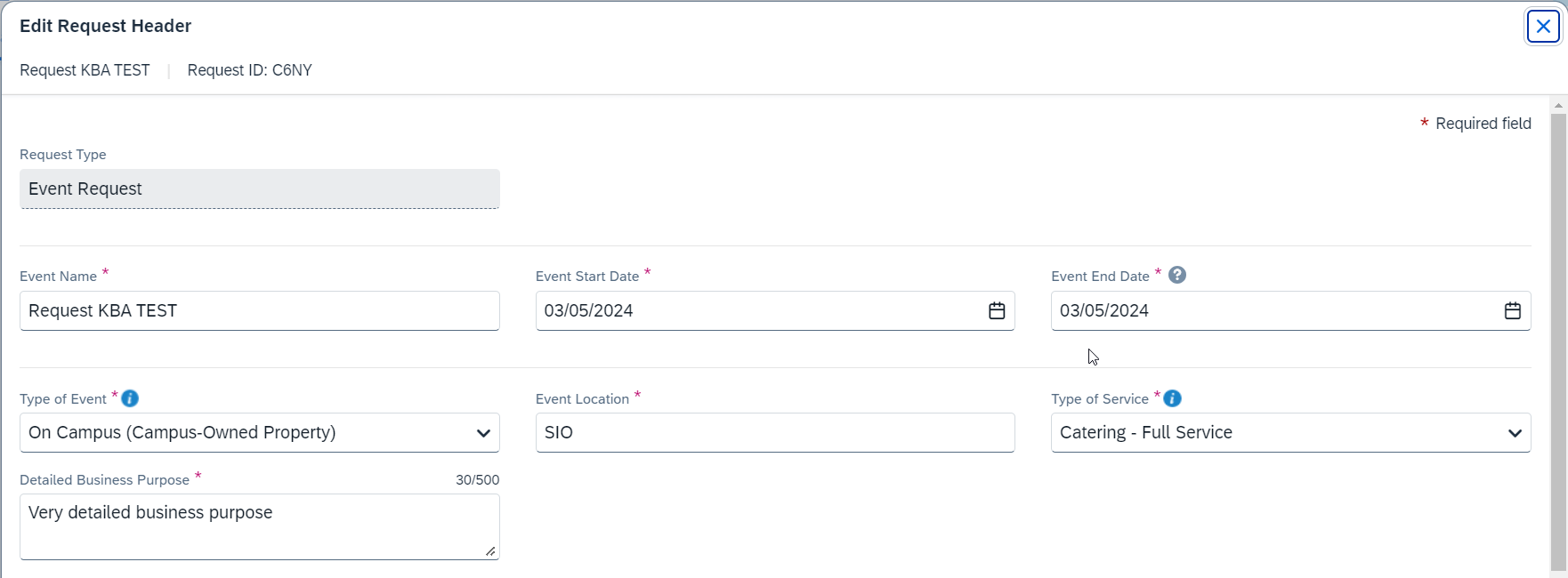 Budget & Finance Knowledge Base - How to Create an Event (Catering ...