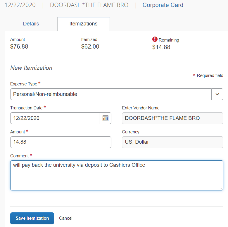 Budget & Finance Knowledge Base - How to Itemize a Travel ...