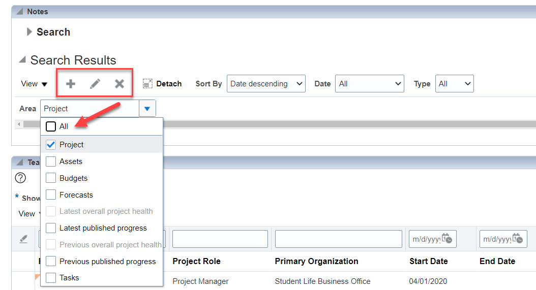 Budget & Finance Knowledge Base - How to Add Notes to a Project ...
