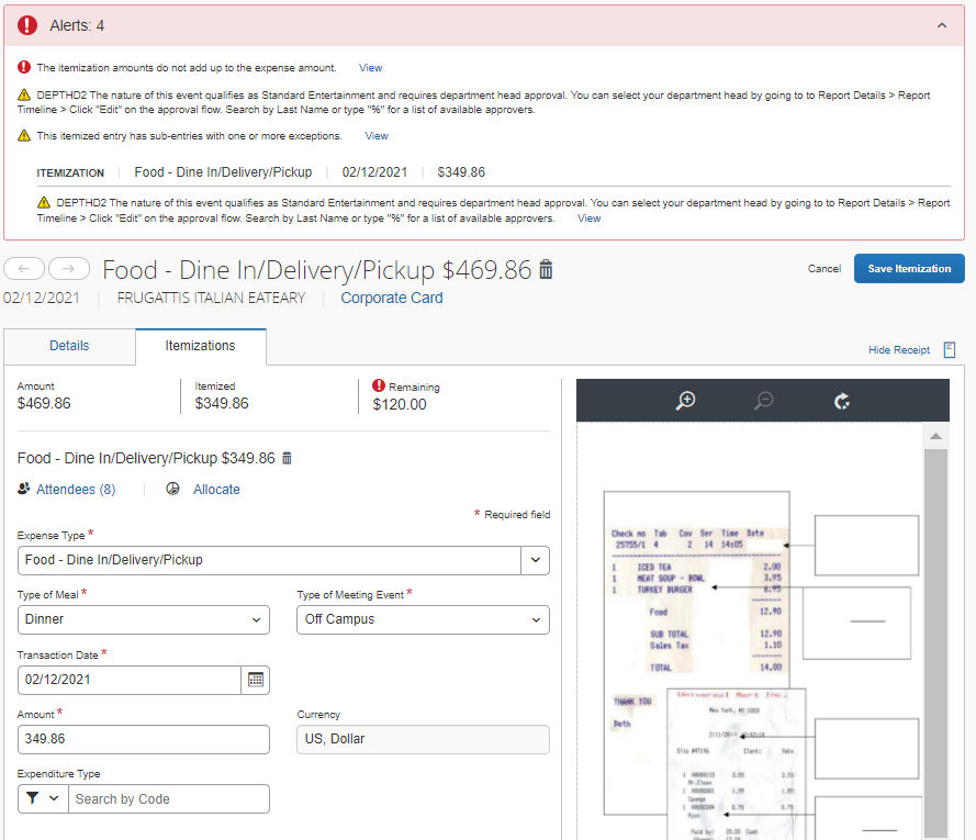 Budget & Finance Knowledge Base - How to Itemize a Travel ...