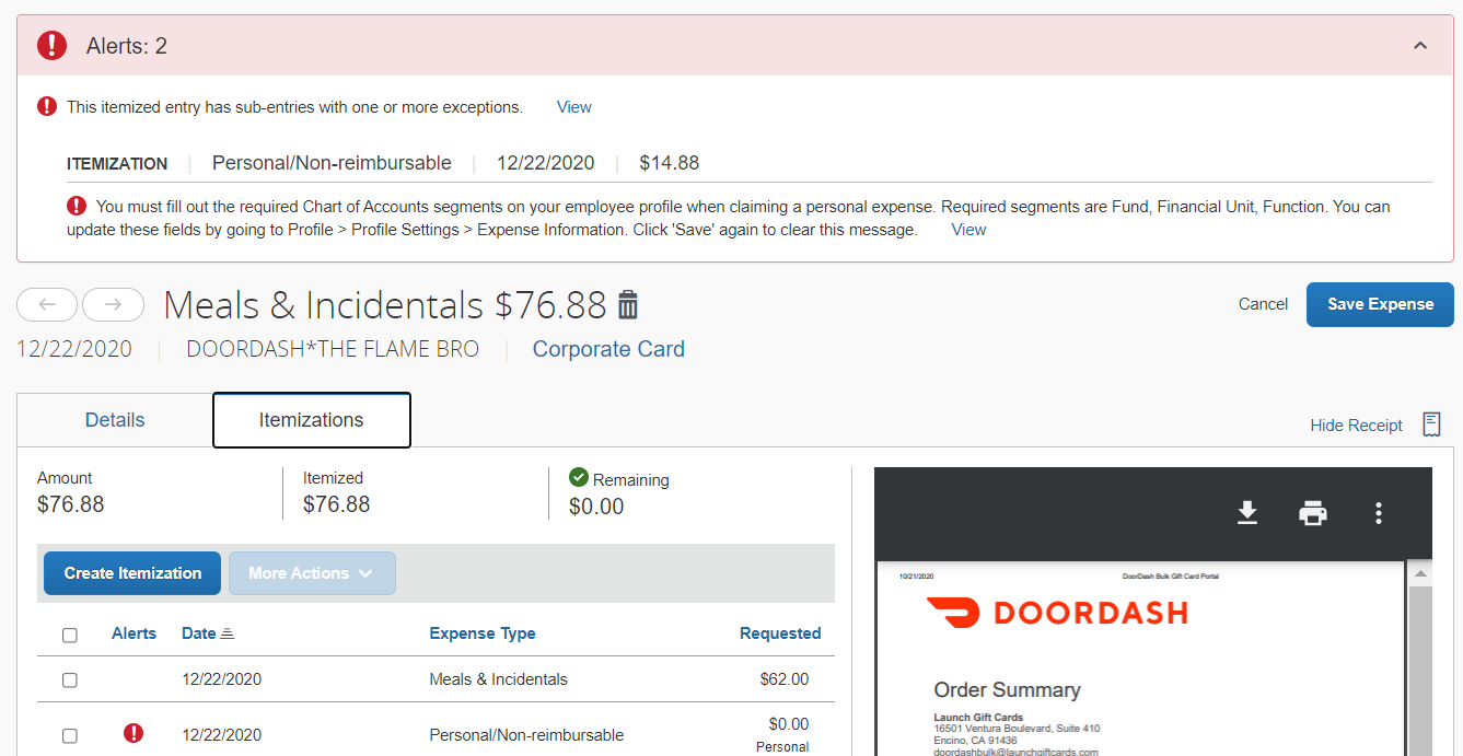 Budget & Finance Knowledge Base - How to Itemize a Travel ...