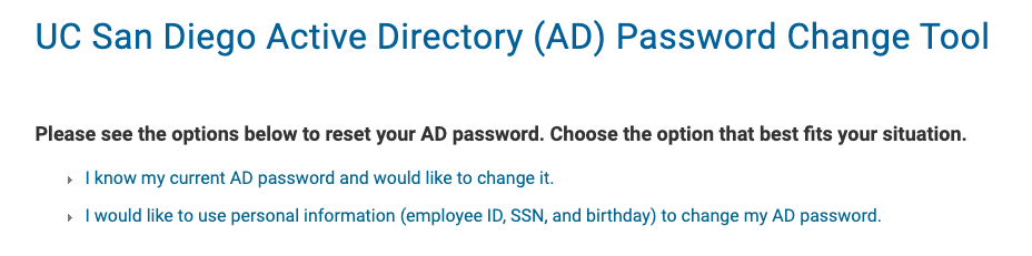 - Reset your Active Directory (AD) Password - Information Technology