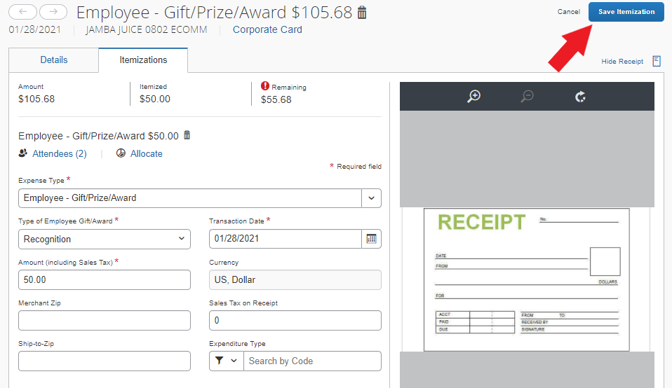 Budget & Finance Knowledge Base - How to Itemize a Travel ...