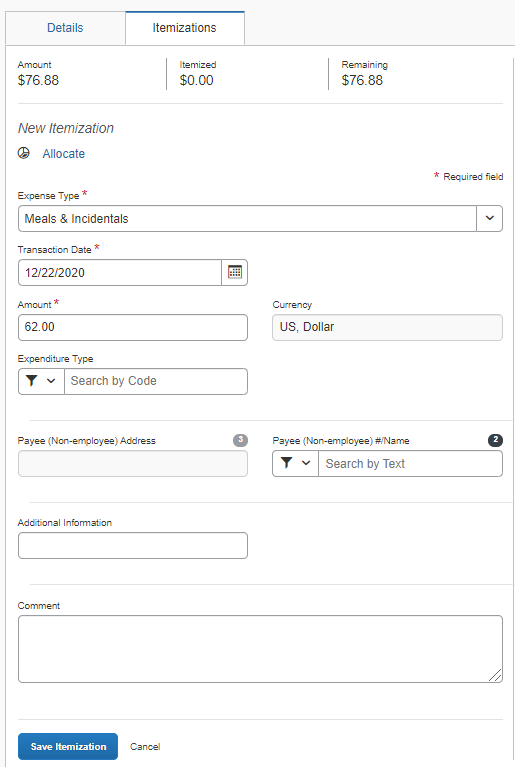 Budget & Finance Knowledge Base - How to Itemize a Travel ...