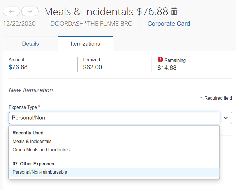 Budget & Finance Knowledge Base - How to Itemize a Travel ...